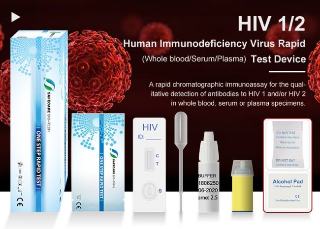 One Step 1/2 Hiv Rapid Home Test Kit Whole Blood Serum Plasma 40 Tests/Kit